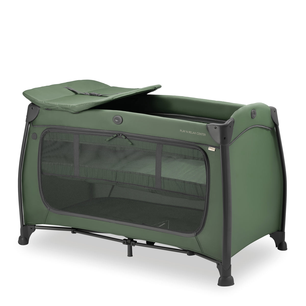 Hauck Play N Relax Centre Travel Cot - Dark Green – Pushchair Expert