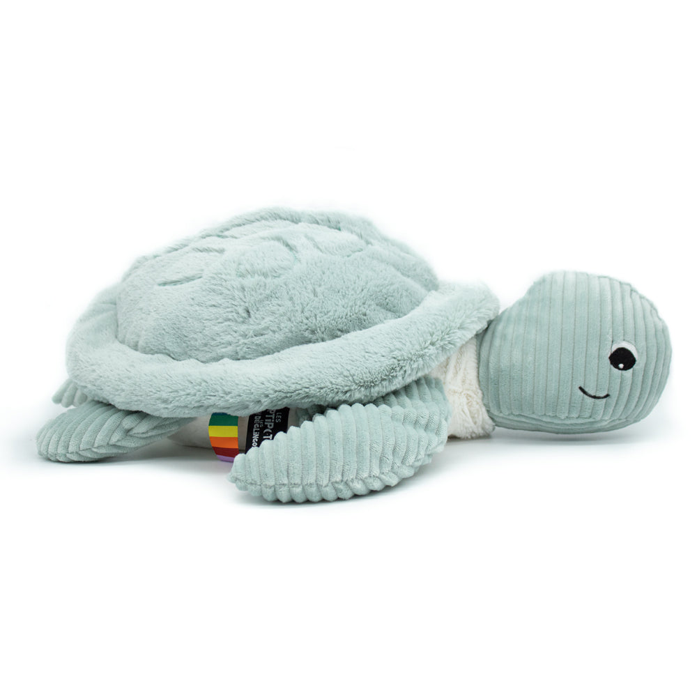 Les Ptipotos Plush Cuddly Toy - Tilly the Giant Turtle, Mint, 50cm ...