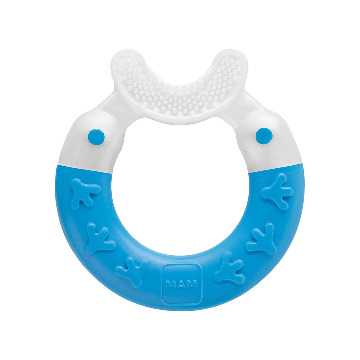 MAM Bite & Brush Teether Ring - Blue - Teething Relief & Dental Care ...