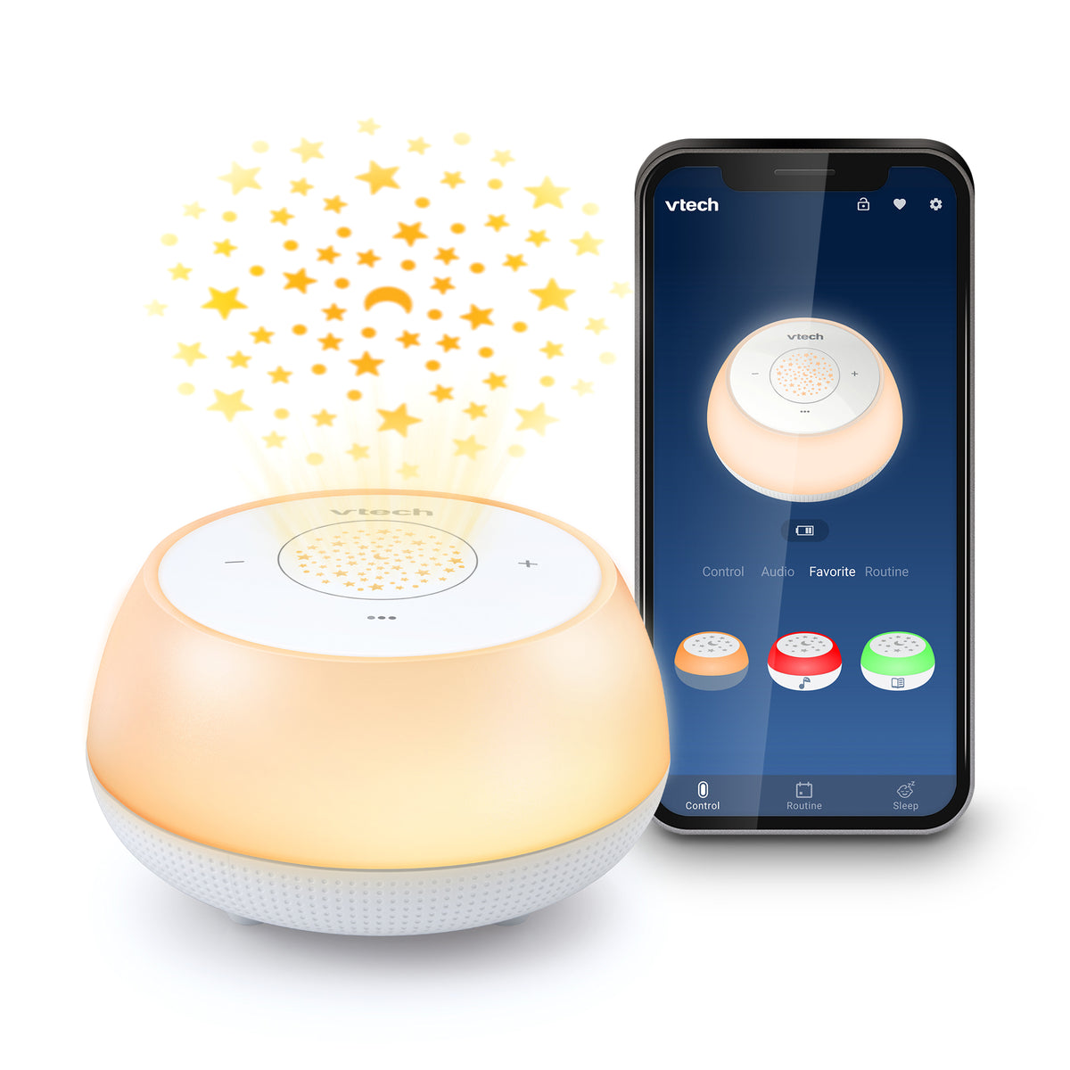 VTech V-Hush Mini Night Light Sleep Trainer & Soother Speaker ...