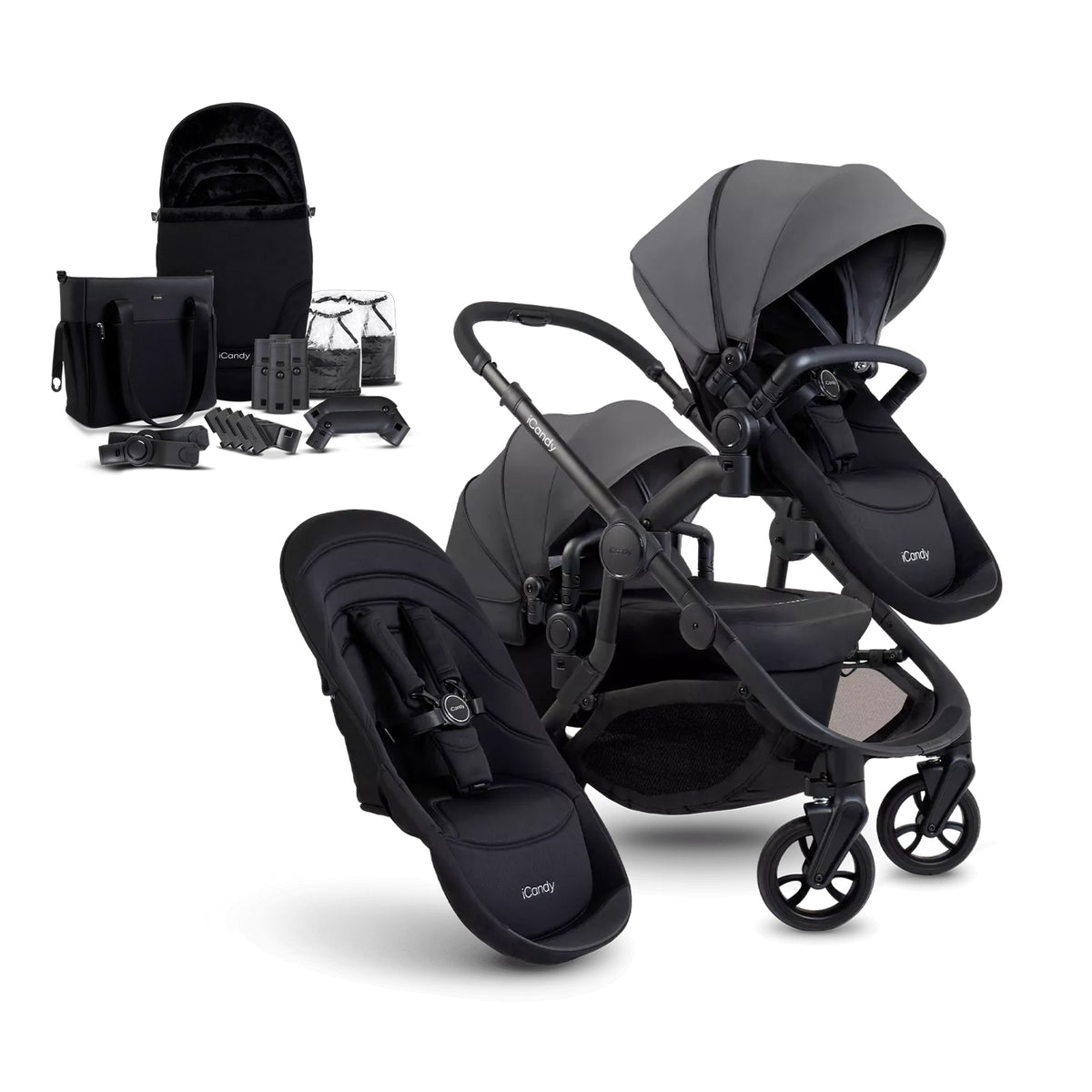 iCandy Orange 4 Complete Double Pushchair Bundle with Accessories - Fo ...